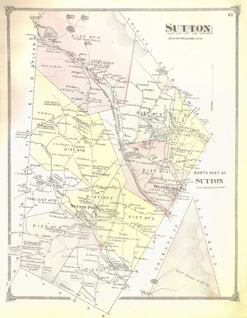 NEKG ~ Beers Atlas Caledonia - 1875, Caledonia Co., Vermont
